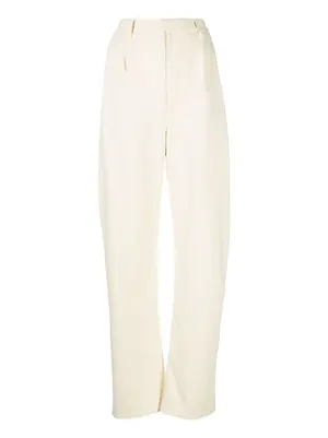 LEMAIRE Straight-leg Cotton-blend Trousers - White