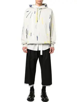FENG CHEN WANG Tie-dye Print Cotton Hoodie - Neutrals