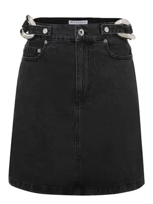 JW Anderson Chain-link Denim Skirt - Black