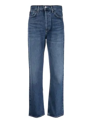AGOLDE High-waisted Straight-leg Jeans - Blue