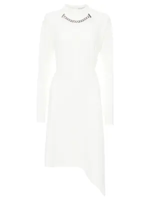 JW Anderson Chain-neck Asymmetric-hem Dress - White