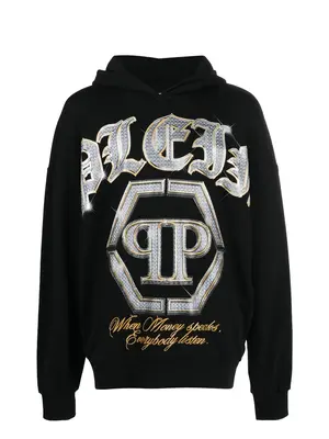 Philipp Plein Logo-print Cotton Hoodie - Black