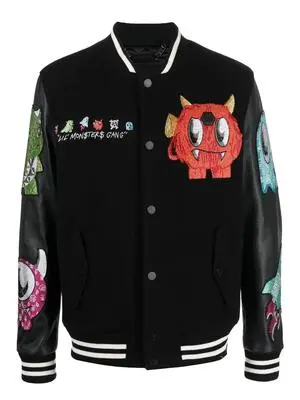 Philipp Plein Patch-detail Varsity Jacket - Black