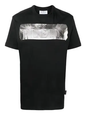 Philipp Plein Metallic-detail Logo T-shirt - Black