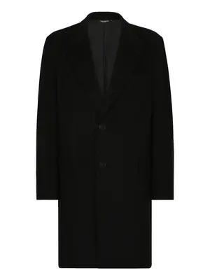 Dolce & Gabbana Deconstructed Single-breasted Wool Coat - Black