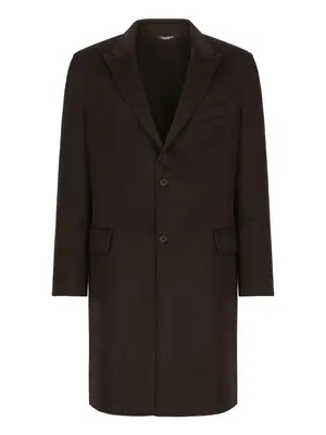 Dolce & Gabbana Single-breasted Cashmere Coat - Brown