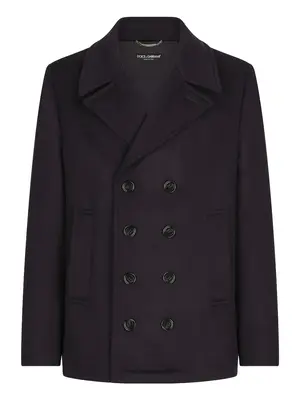 Dolce & Gabbana Double-breasted Cashmere Pea Coat - Blue