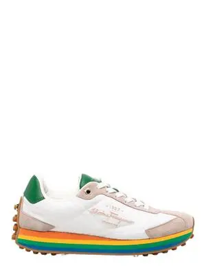 FERRAGAMO Rainbow-soled Low-top Sneakers - White
