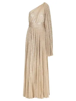 Dolce & Gabbana Sequin-embellished One-shoulder Gown - Gold