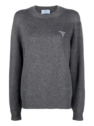 Prada Chest Logo Jumper - Grey