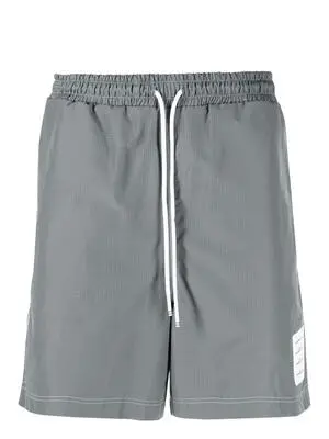 Thom Browne Drawstring-waist Track Shorts - Grey