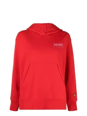 Kenzo Chest Logo-print Hoodie - Red