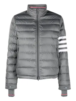 Thom Browne 4-bar Stripe-intarsia Funnel-neck Ski Jacket - Grey