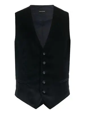 Tagliatore Single-breasted Panelled Waistcoat - Blue