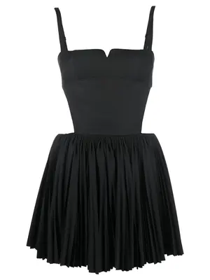 SHUSHU/TONG Open-back Pleated Minidress - Black