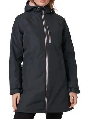 Helly Hansen Belfast Long Waterproof Winter Rain Jacket Ebony