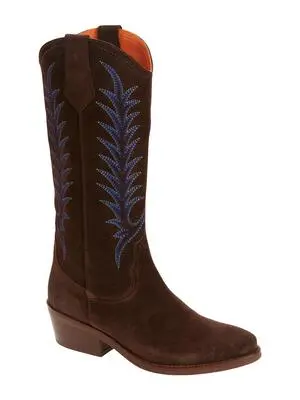 Penelope Chilvers Goldie Embroidered Cowboy Boots - Ebony
