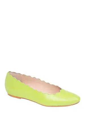 PATRICIA GREEN Patricia Green Palm Beach Scalloped Ballet Flat Lime