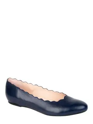 PATRICIA GREEN Palm Beach Scalloped Ballet Flat - Navy