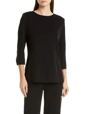 Misook Knit Tunic Top - Black