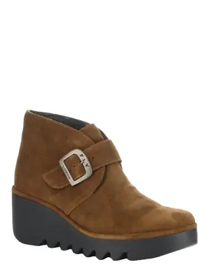 Fly London FLY London Birt Wedge Bootie Camel Oil Suede