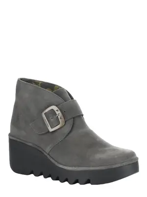 Fly London FLY London Birt Wedge Bootie Diesel Oil Suede
