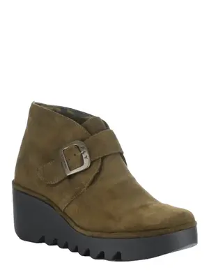 Fly London FLY London Birt Wedge Bootie Sludge Oil Suede