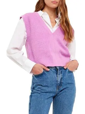 English Factory Ribbed Sweater Vest - Orchid