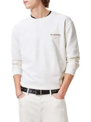 ALLSAINTS AllSaints Underground Logo Organic Cotton Sweatshirt Ashen White/snake