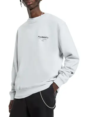 ALLSAINTS AllSaints Underground Logo Organic Cotton Sweatshirt Cool Grey