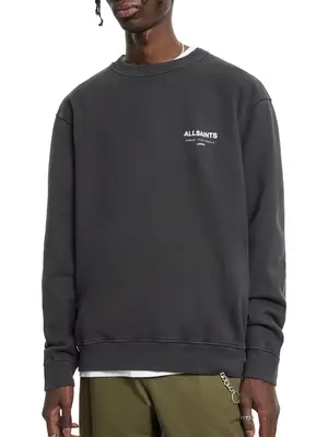 ALLSAINTS AllSaints Underground Logo Organic Cotton Sweatshirt Dusk Grey