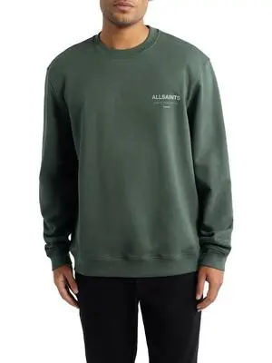 ALLSAINTS Underground Logo Organic Cotton Sweatshirt - Garnet Green