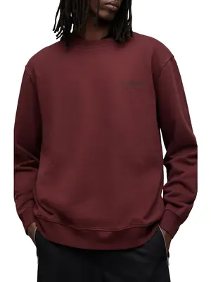 ALLSAINTS AllSaints Underground Logo Organic Cotton Sweatshirt Mars Red