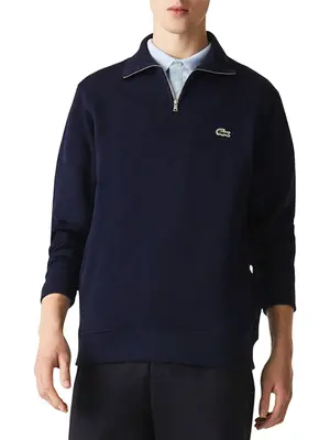 Lacoste Crocodile Quarter-Zip Sweatshirt Light Blue