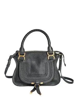 Chloé Marcie Small Leather Satchel Black Grain Leather