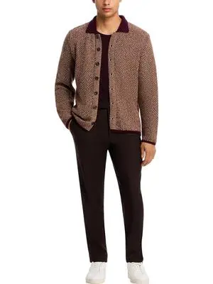 Inis Meáin Breidin Stitch Cardigan Brown/navy