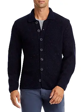 Inis Meáin Breidin Stitch Cardigan Dark Blue