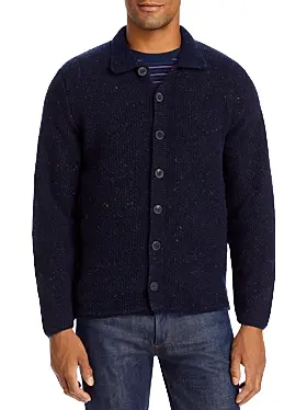 Inis Meáin Breidin Stitch Cardigan Navy