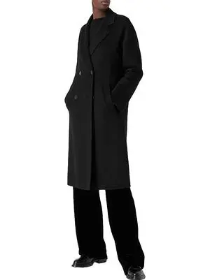 Emporio Armani Wool And Cashmere Coat - Solid Black
