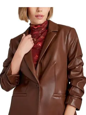 Cinq À Sept Kylie Faux Leather Blazer Espresso