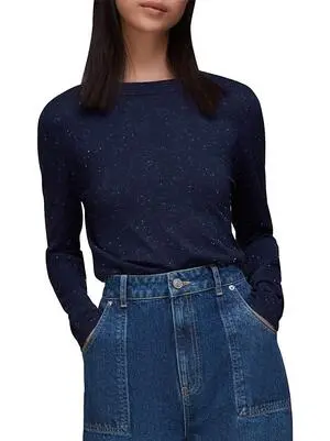 Whistles Annie Sparkle Knit Sweater - Navy