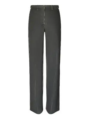 Tory Burch Corduroy Pant Dark Brown/bright Green