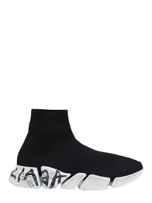 Balenciaga Speed 2.0 Graffiti Sneakers - Black