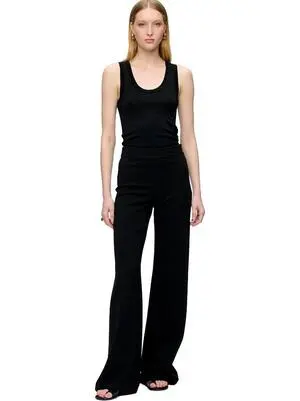 CALLAS MILANO Anouk Stretch Crepe Wide Leg Pant - Black