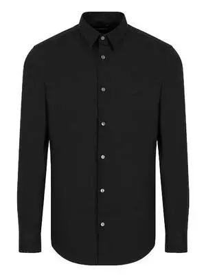 Emporio Armani Stretch Nylon-blend Shirt - Black