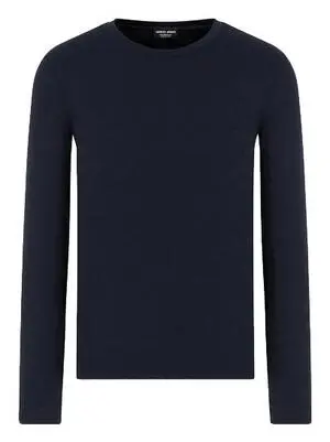 Giorgio Armani Pure Cashmere Interlock Jumper - Navy