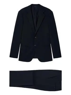 Giorgio Armani Single-Breasted Soho Line Suit In Virgin Wool Black
