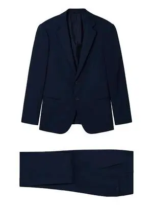 Giorgio Armani Single-Breasted Soho Line Suit In Virgin Wool Navy