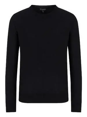 Emporio Armani Pure Virgin Wool Jumper - Black