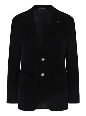 Giorgio Armani Giorgio Armani Icon George Line Single-Breasted Stretch-Velvet Jacket Black